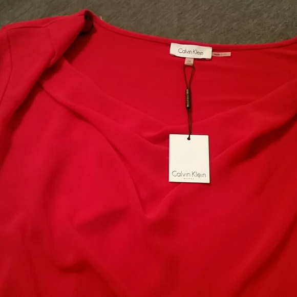 Calvin Klein | Tops | Nwt 3x Calvin Klein Red Top | Poshmark
